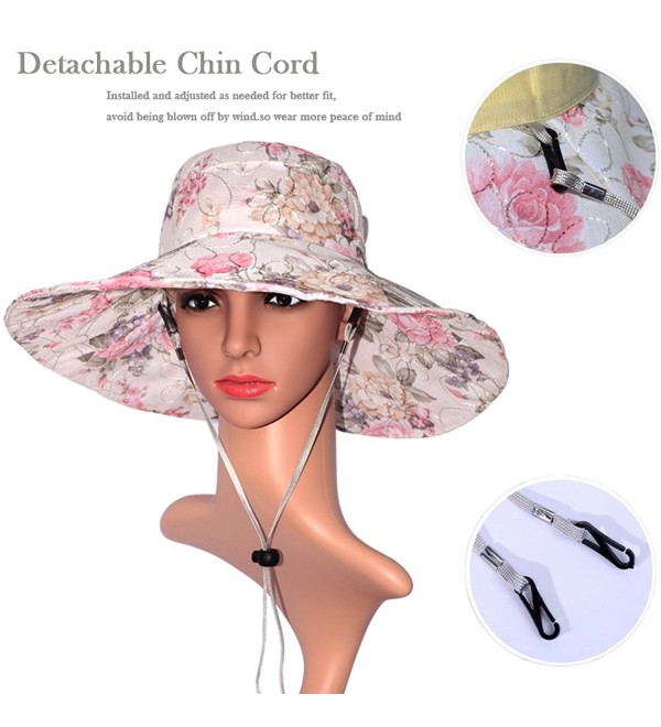 Women Summer Sun Hat Outdoor Foldable Wide Brim Beach Cap Pink Beach